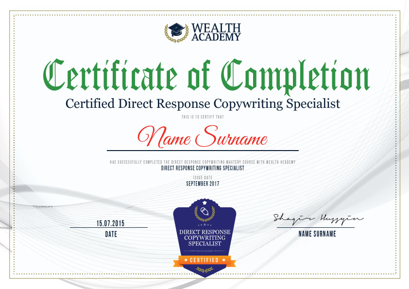 DIRECT-RESPONSE-COPYWRITING-SPECIALIST-CERTIFICATE – Shaqir Hussyin ...